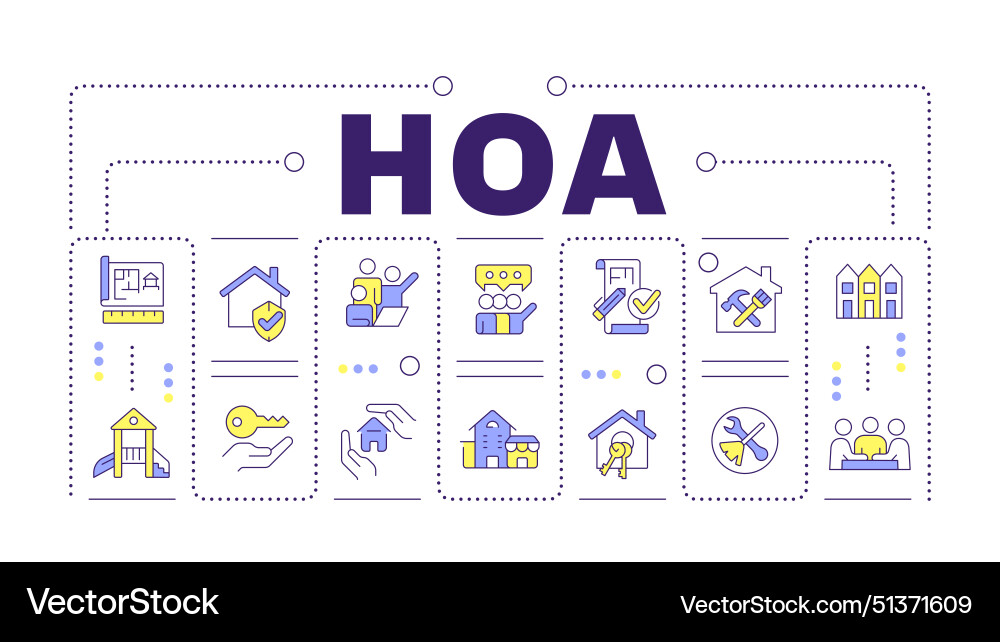 Hoa word concept isolated on white Royalty Free Vector Image