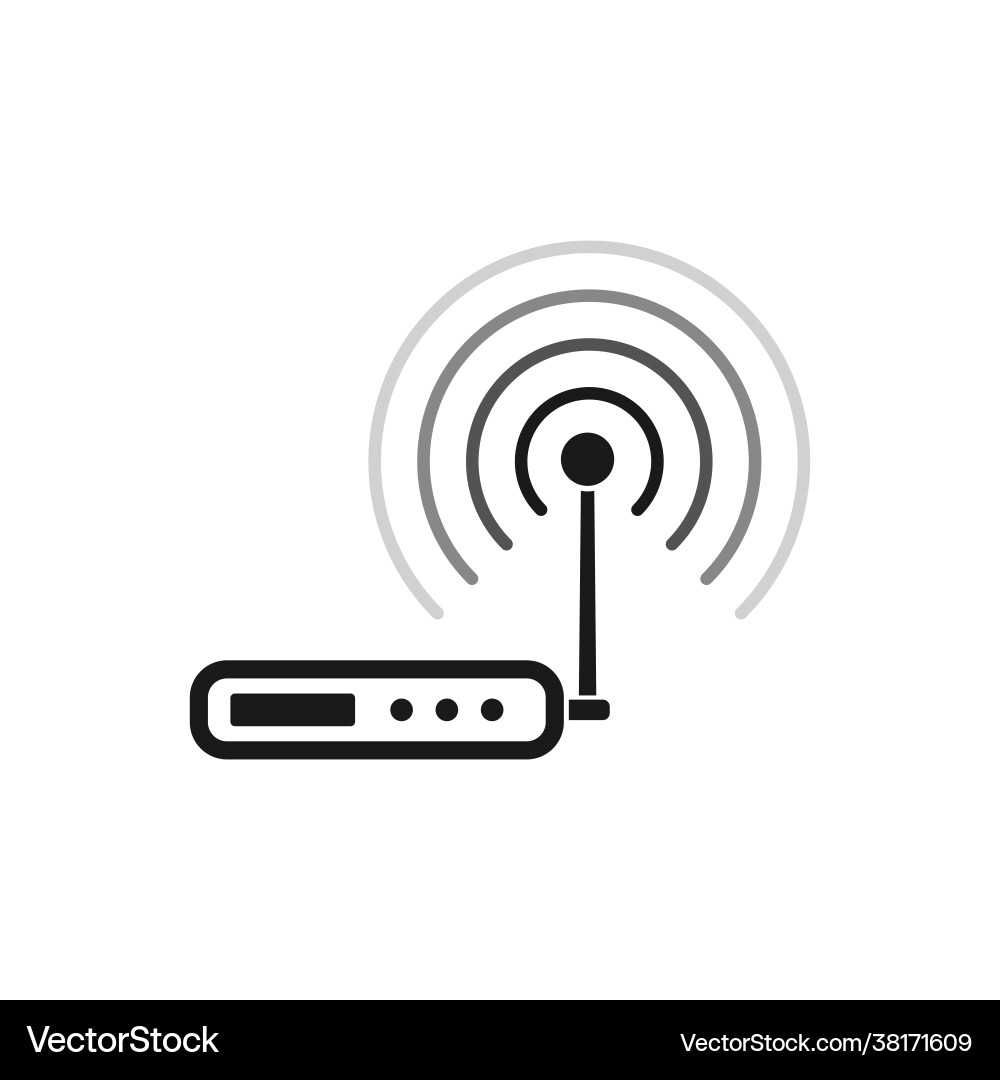 Icon a wi-fi router with an antenna Royalty Free Vector
