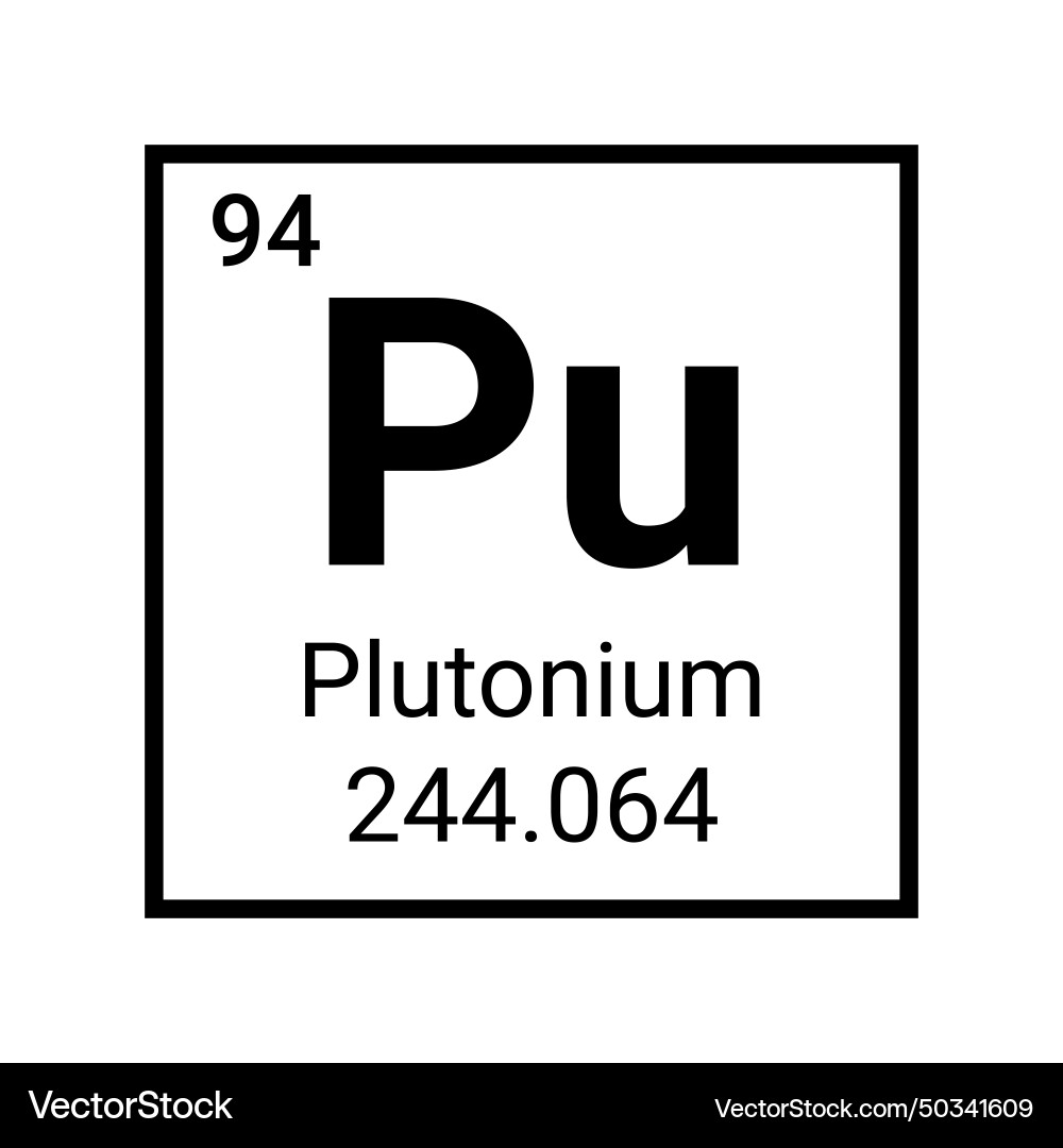 Plutonium chemical element symbol icon atom Vector Image