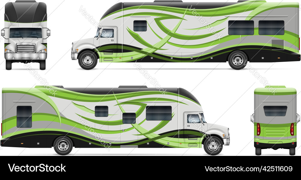 Rv template vehicle branding mock up Royalty Free Vector