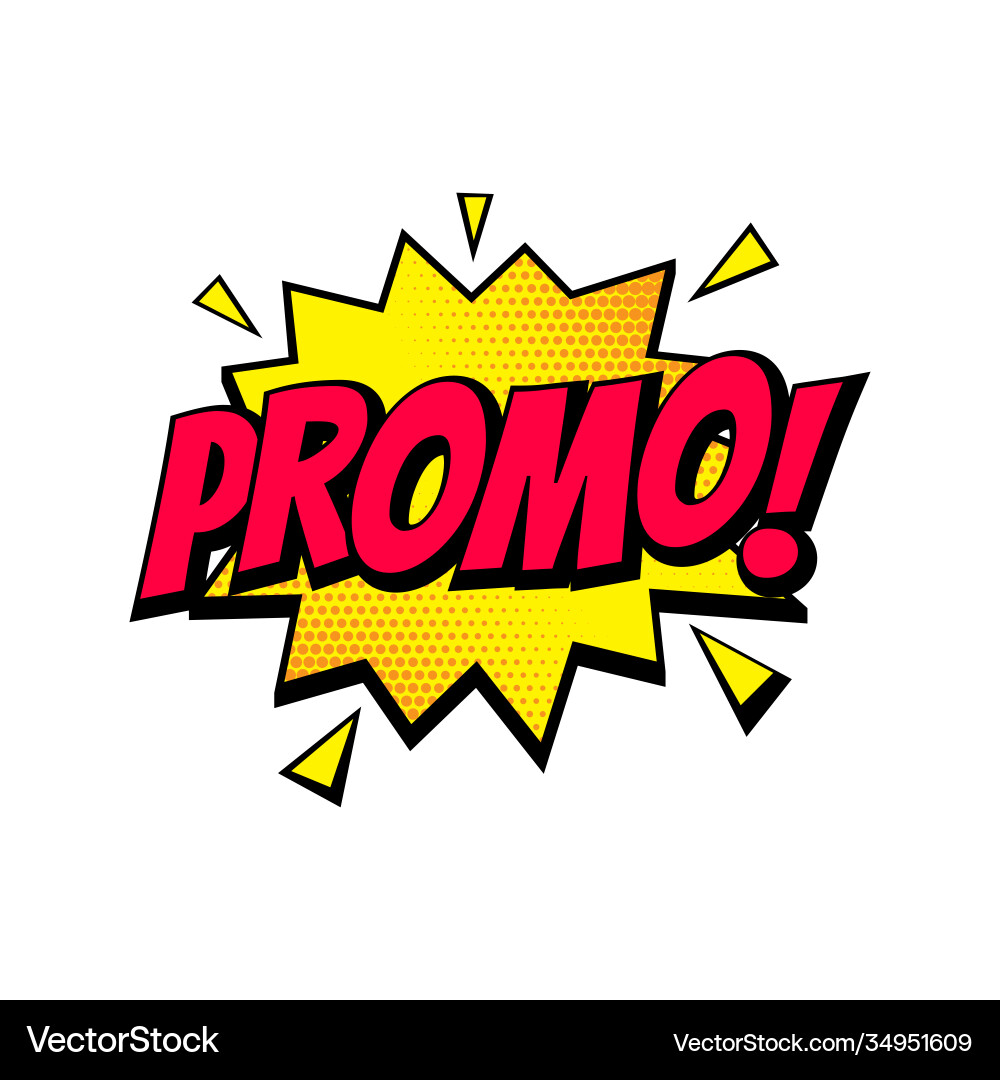 Sale promo comic text speech bubble isolated icon Vector Image