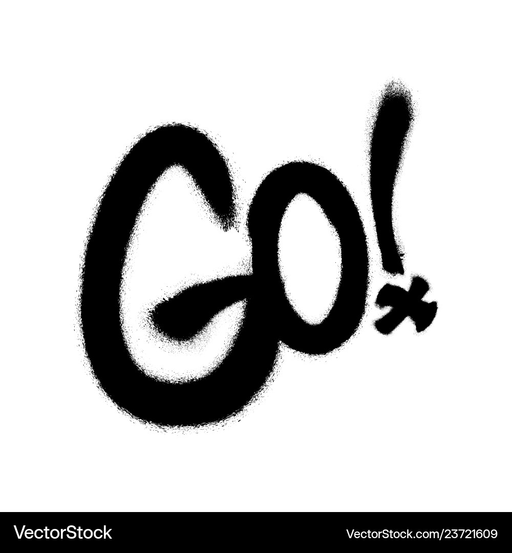 Sprayed go font graffiti with overspray in black Vector Image