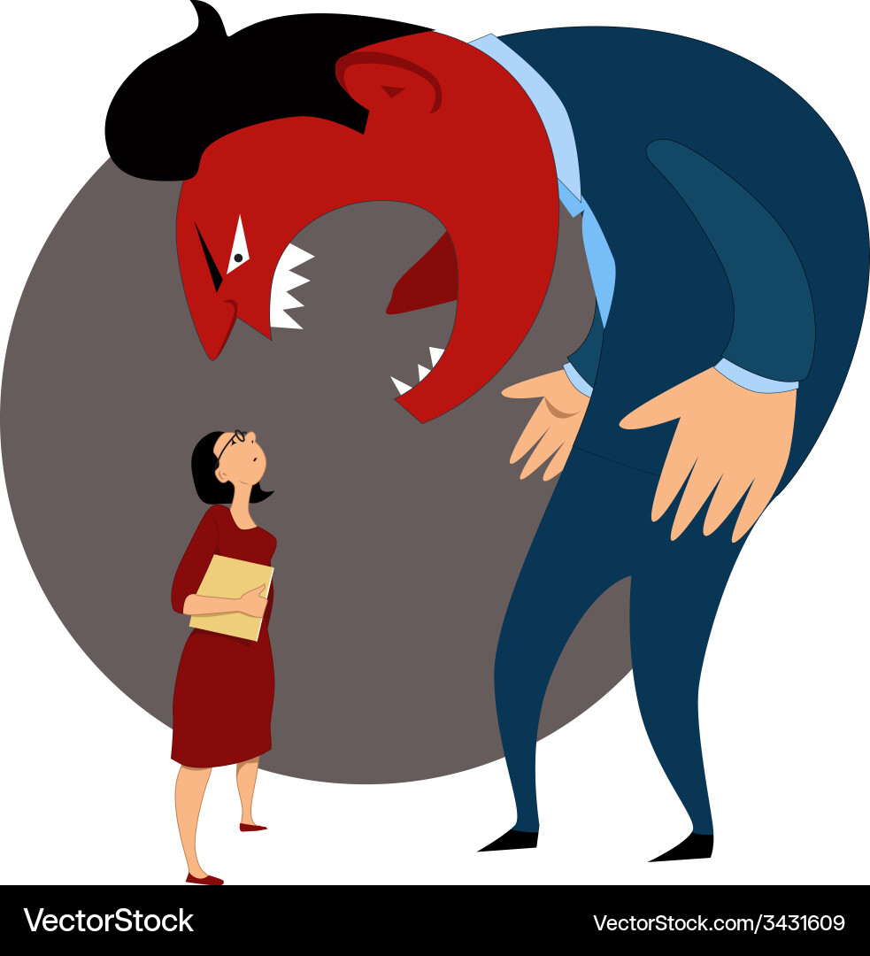 Verbal aggression against a female employee Vector Image