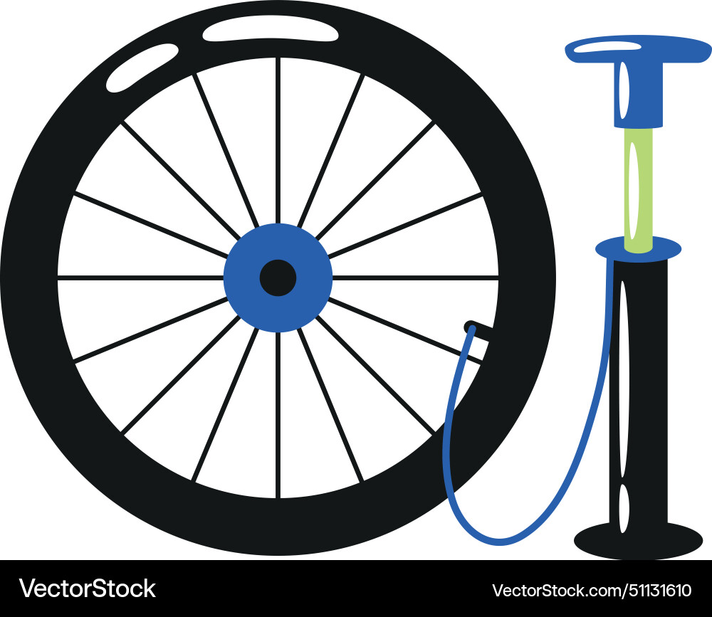 Bicycle equipment pump up Royalty Free Vector Image