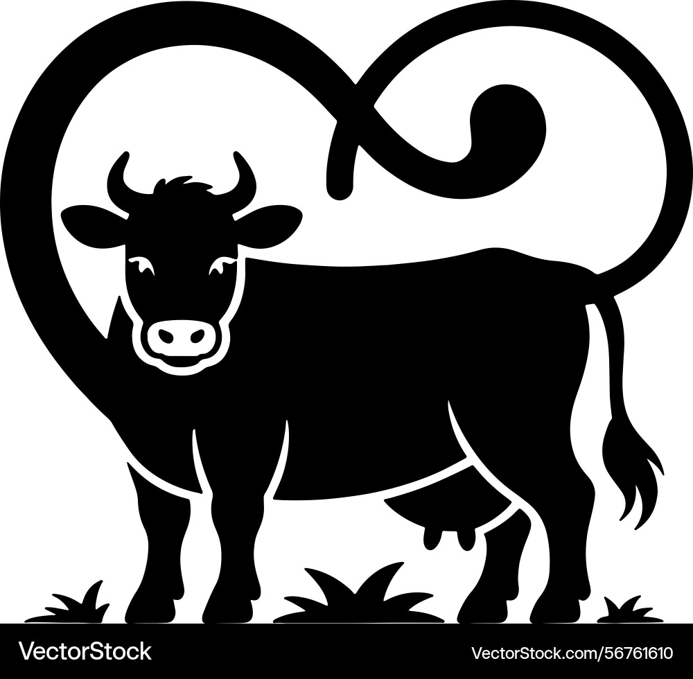 Bold silhouette of a cow with unique Royalty Free Vector