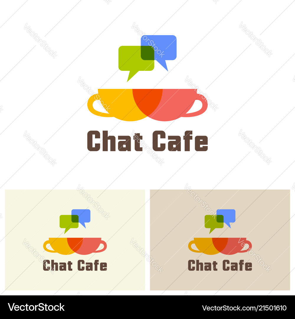 Chat cafe isolated logo design template Royalty Free Vector