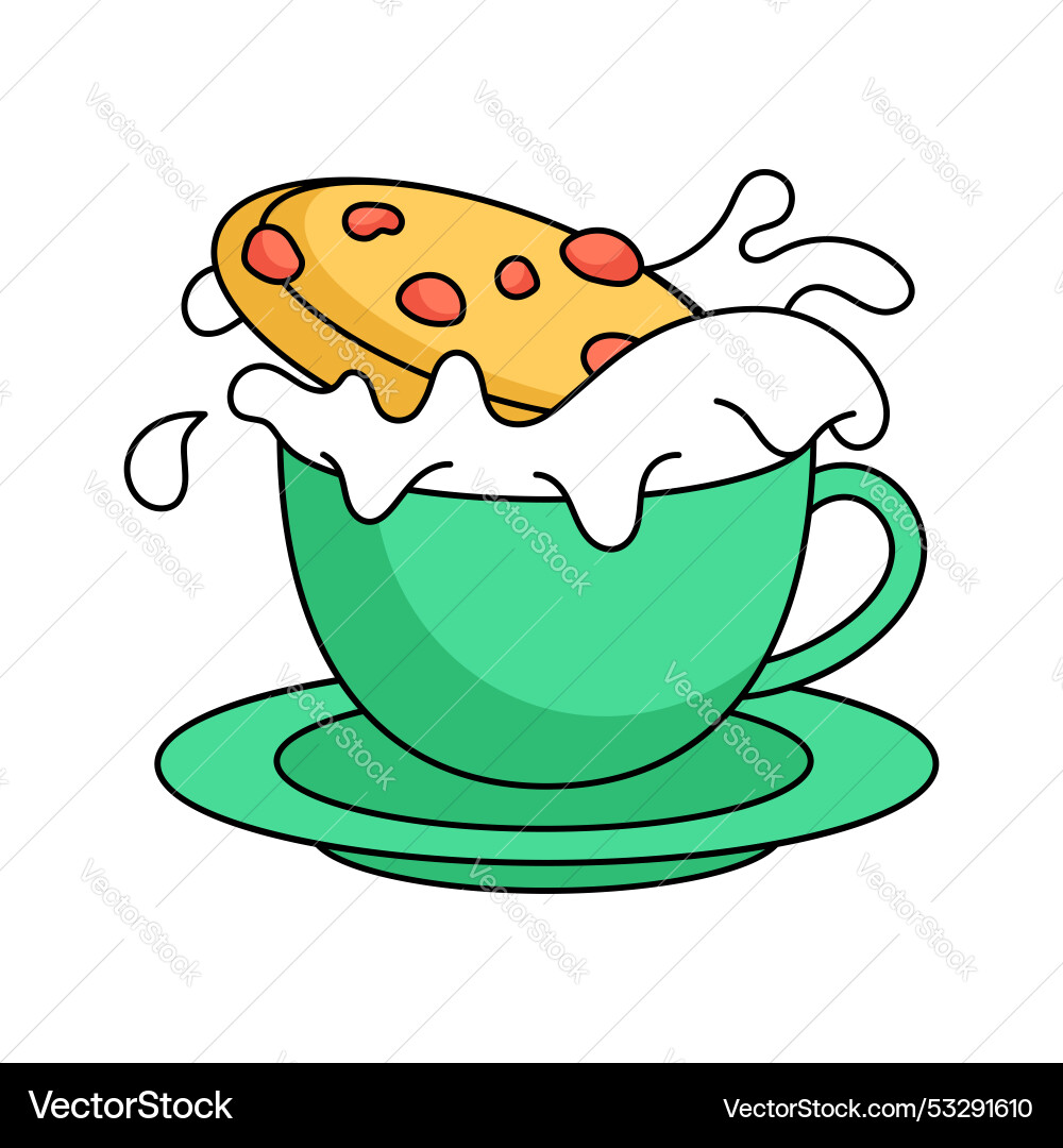 Cookie dunk in milk Royalty Free Vector Image - VectorStock