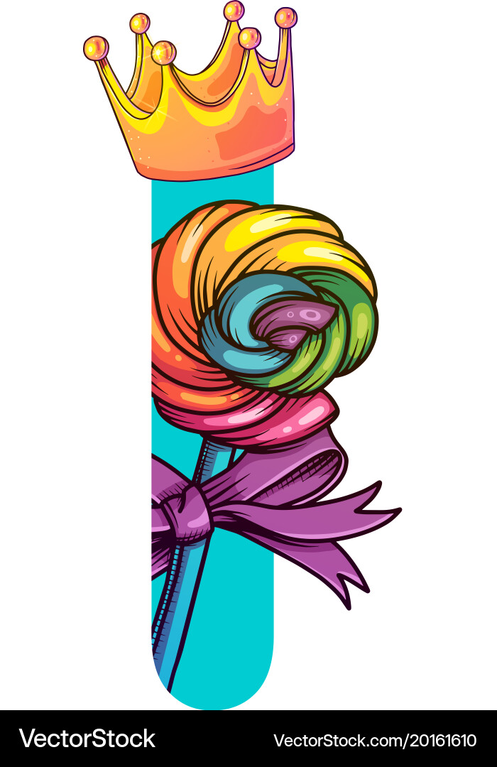 Cute magic letter i Royalty Free Vector Image - VectorStock