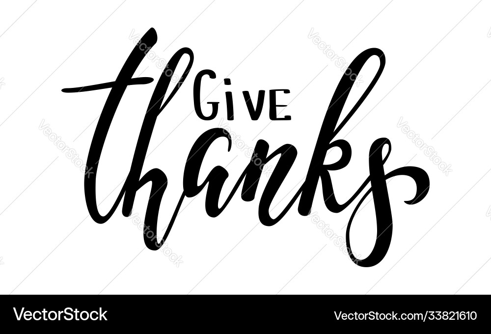 Give thanks and happy thanksgiving hand drawn Vector Image