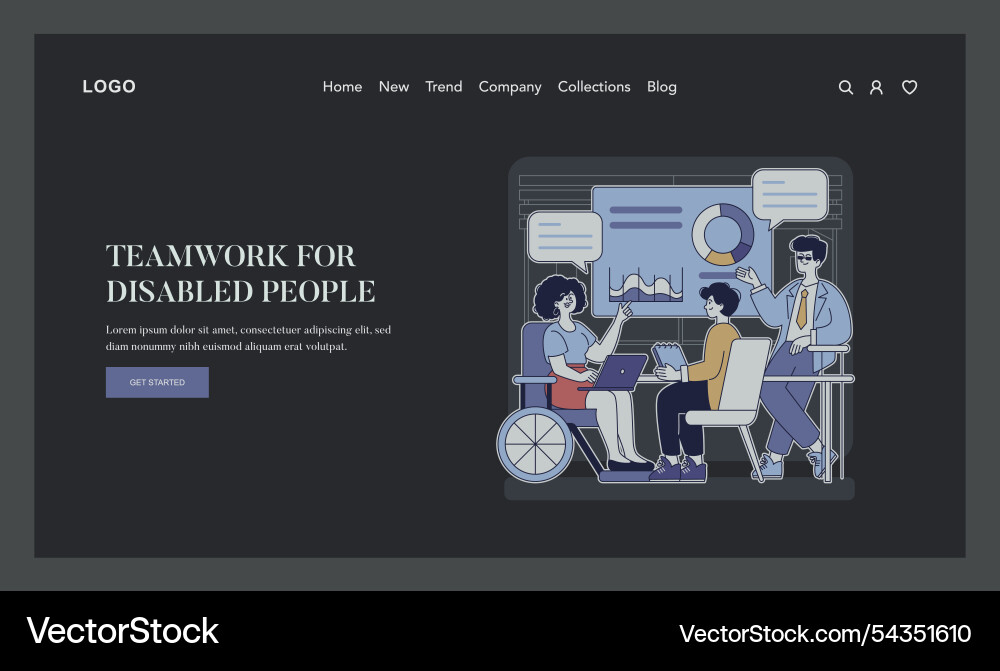 Inclusion in media and work flat Royalty Free Vector Image