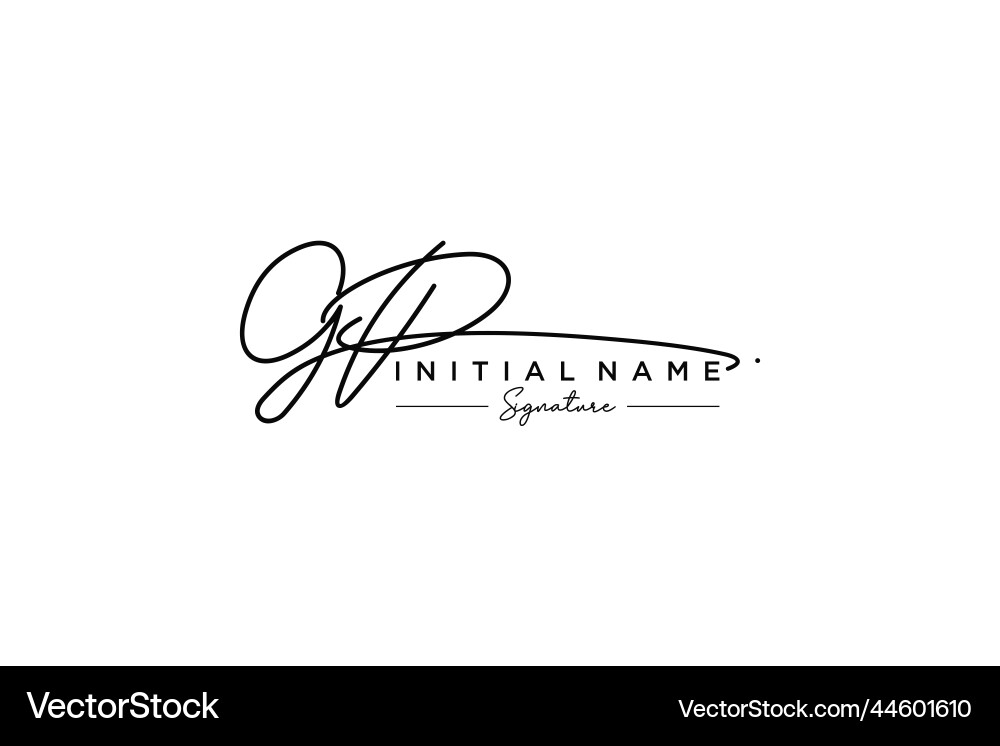 Initial gp signature logo template hand drawn Vector Image