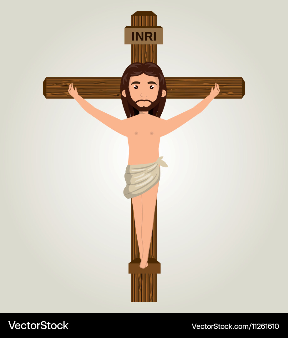 Jesus christ crucified design isolated Royalty Free Vector