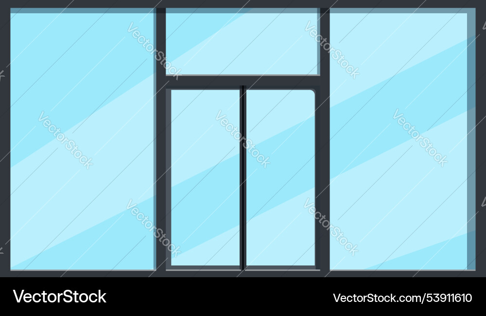 Modern empty shop windows with closed glass doors Vector Image