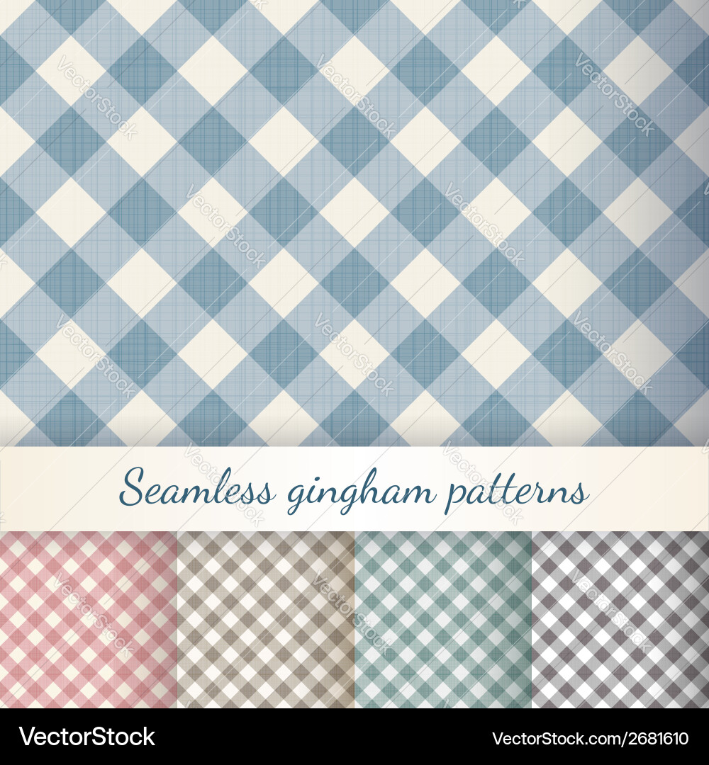 Set of seamless checkered gingham patterns Vector Image