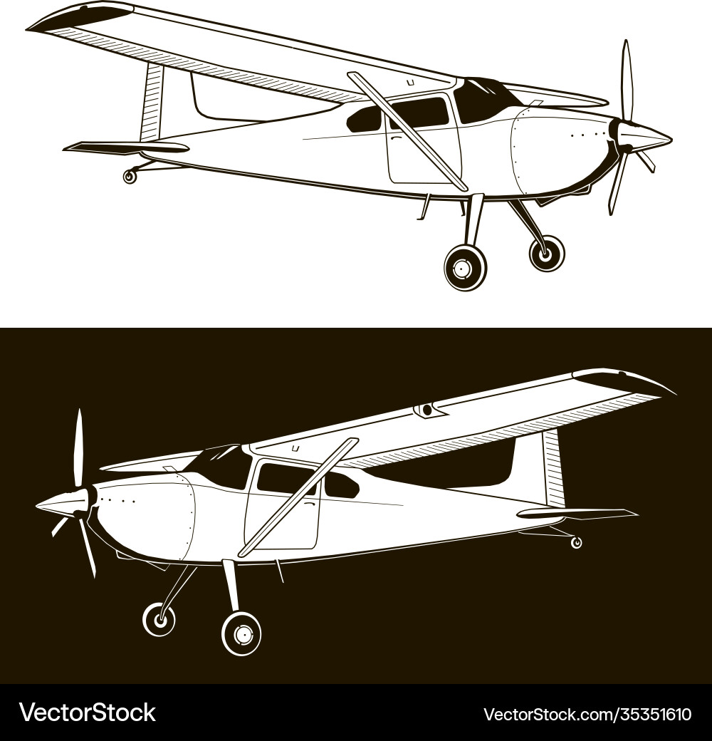 Single-Engine Light Aircraft Royalty Free Vector Image
