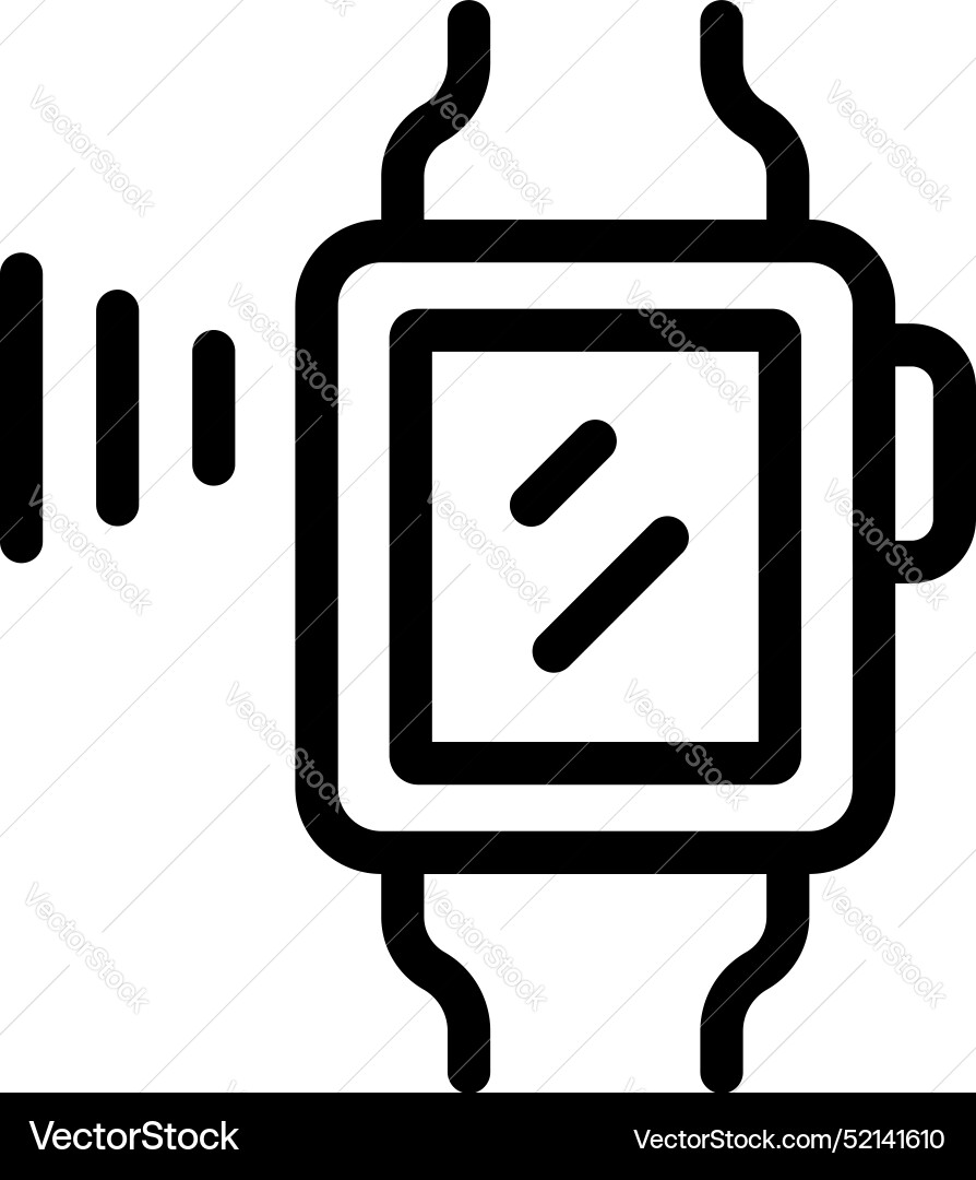 Smart watch receiving wireless signal icon Vector Image