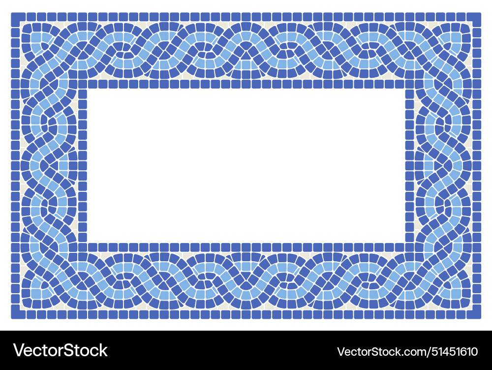 Square frame with interlacing mosaic braids greek Vector Image