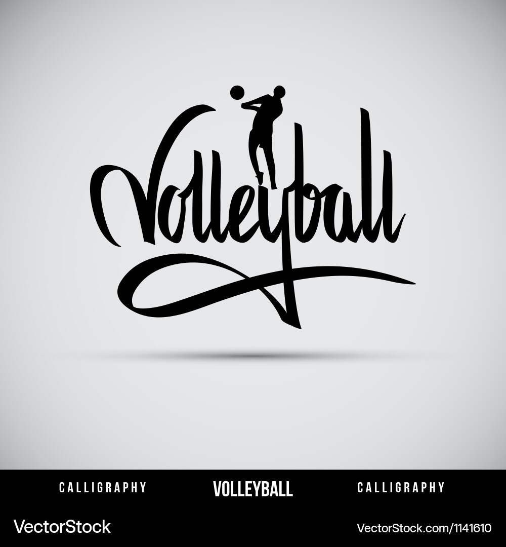 Volleyball hand lettering - handmade calligraphy Vector Image