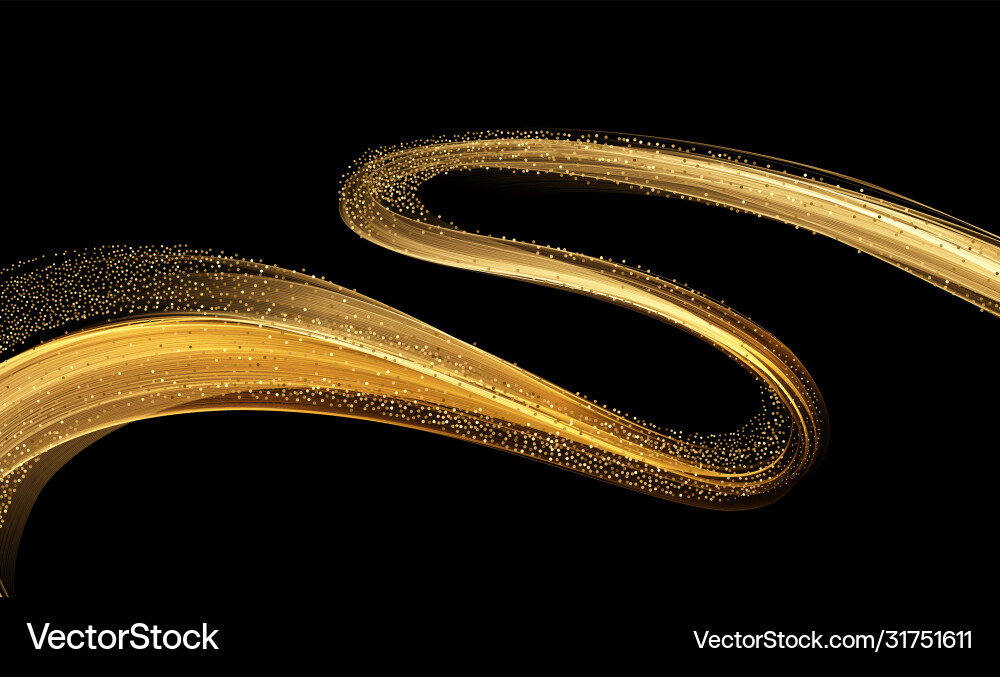 Abstract shiny color gold wave design element Vector Image