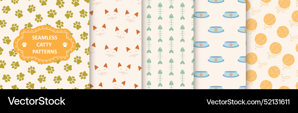 Collection of seamless funky patterns Royalty Free Vector