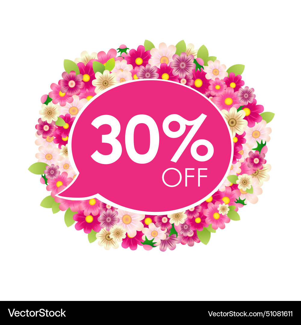 Discount 30 summer Royalty Free Vector Image - VectorStock