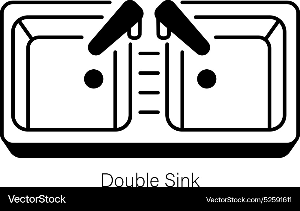 Double sink Royalty Free Vector Image - VectorStock