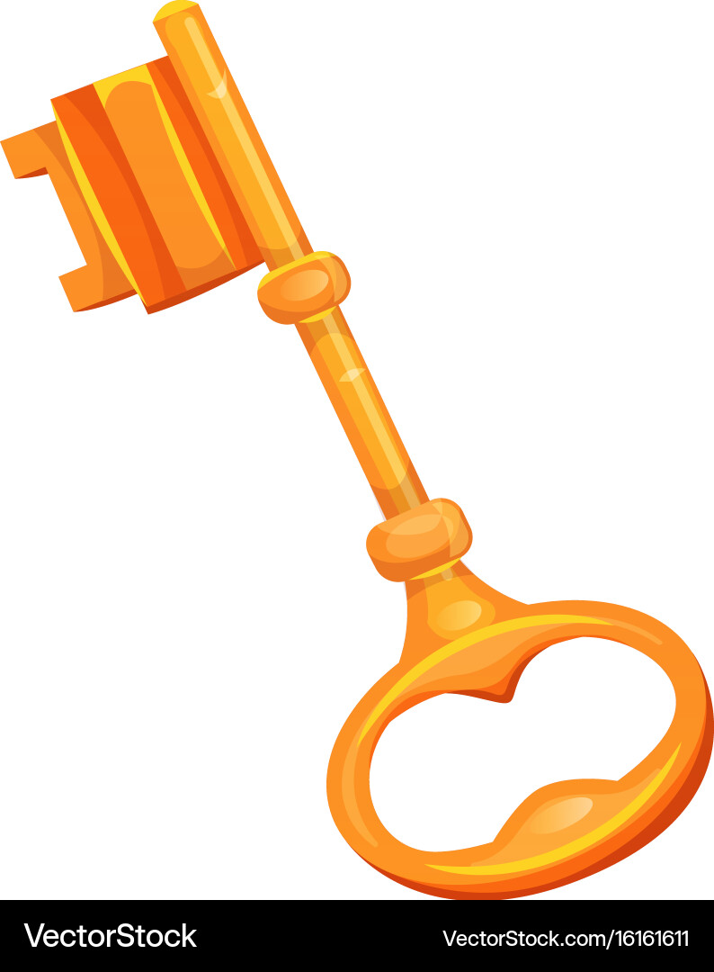 Golden Skeleton Key Icon Royalty Free Vector Image