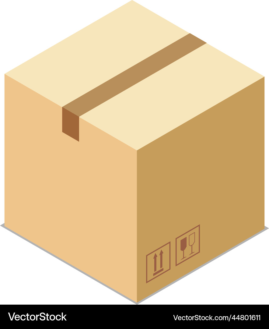Isometric cardboard box Royalty Free Vector Image