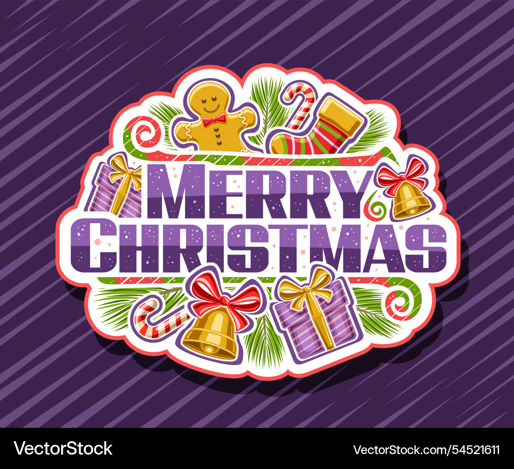 Logo for merry christmas Royalty Free Vector Image