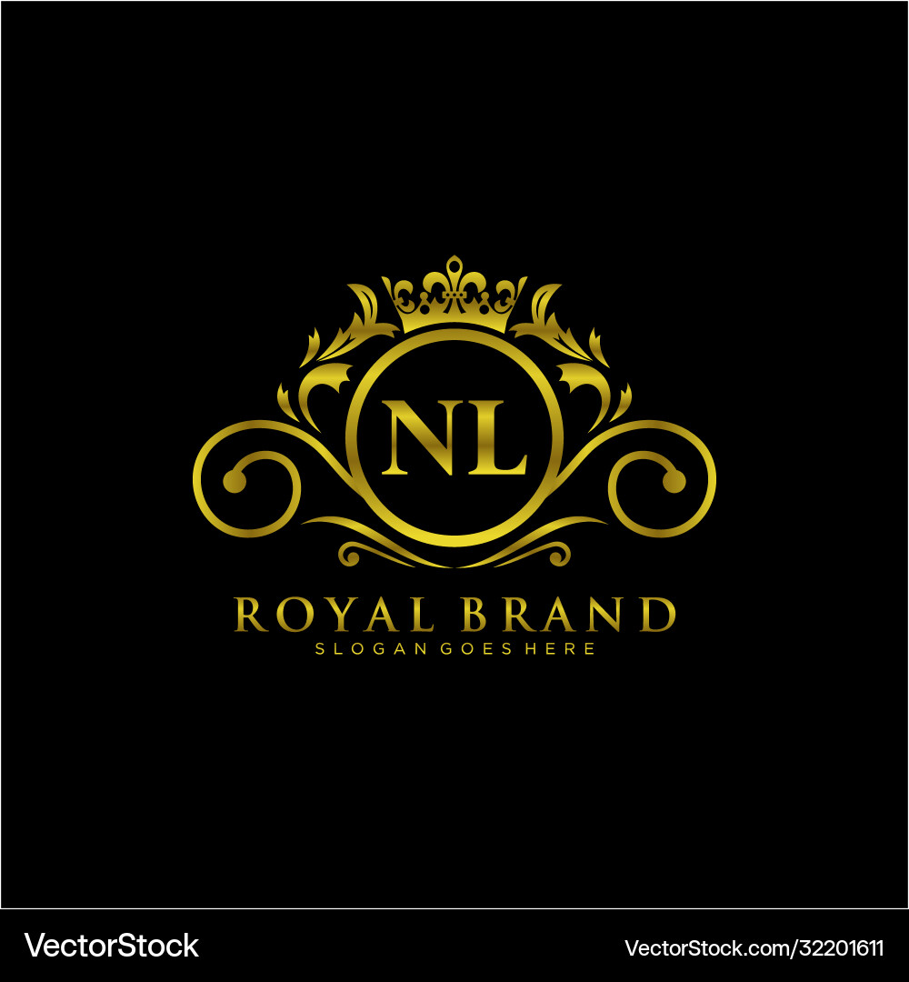 Nl letter initial luxurious brand logo template Vector Image