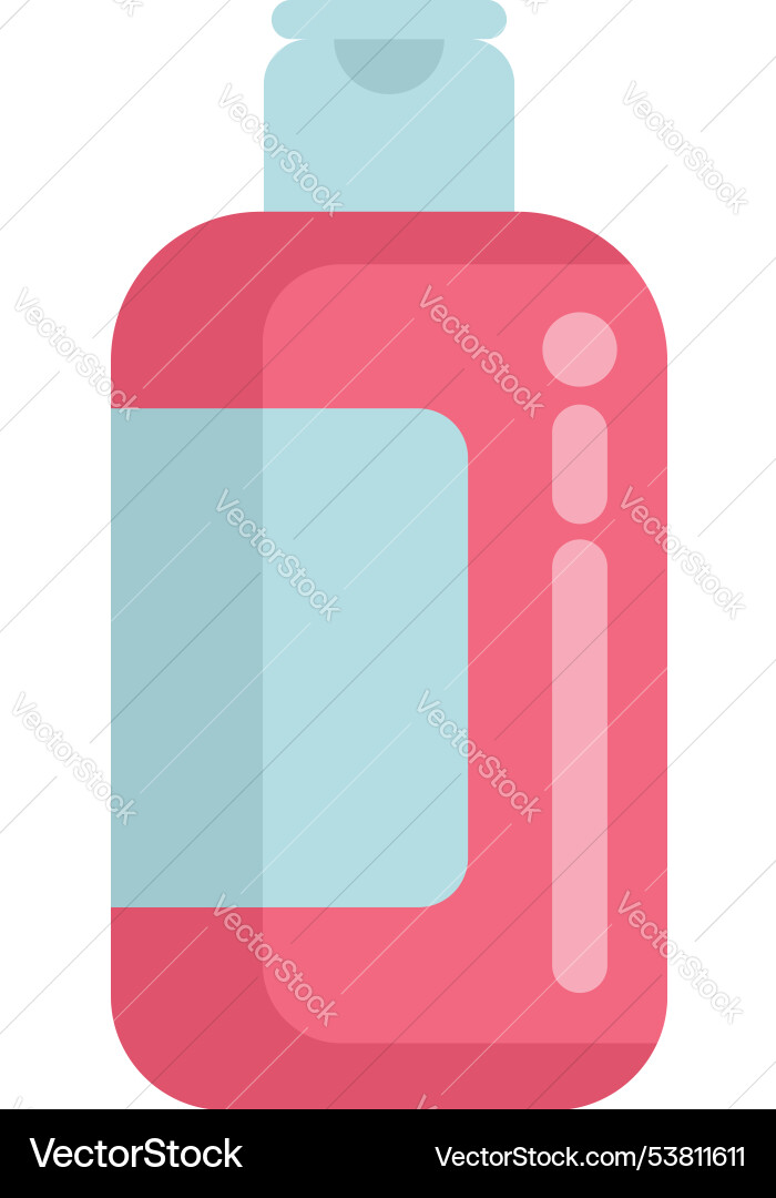 Pink plastic bottle with label for shampoo Vector Image