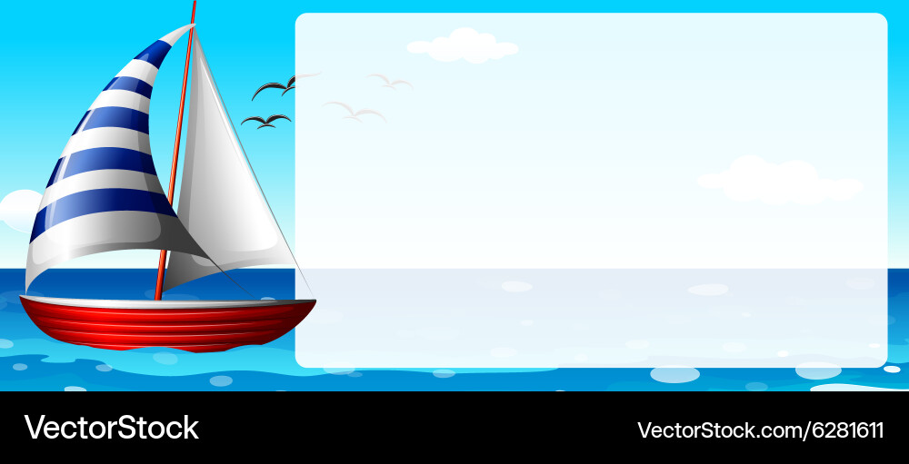 Sailboat Border Template Royalty Free Vector Image
