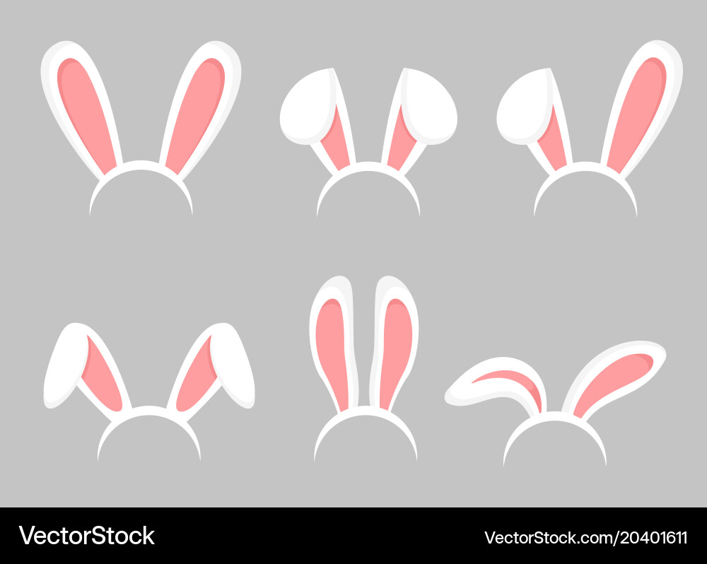 Set of easter bunny cartoon Royalty Free Vector Image