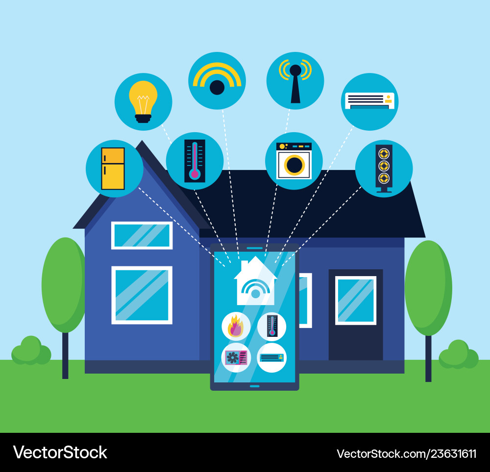 Smart home related Royalty Free Vector Image - VectorStock