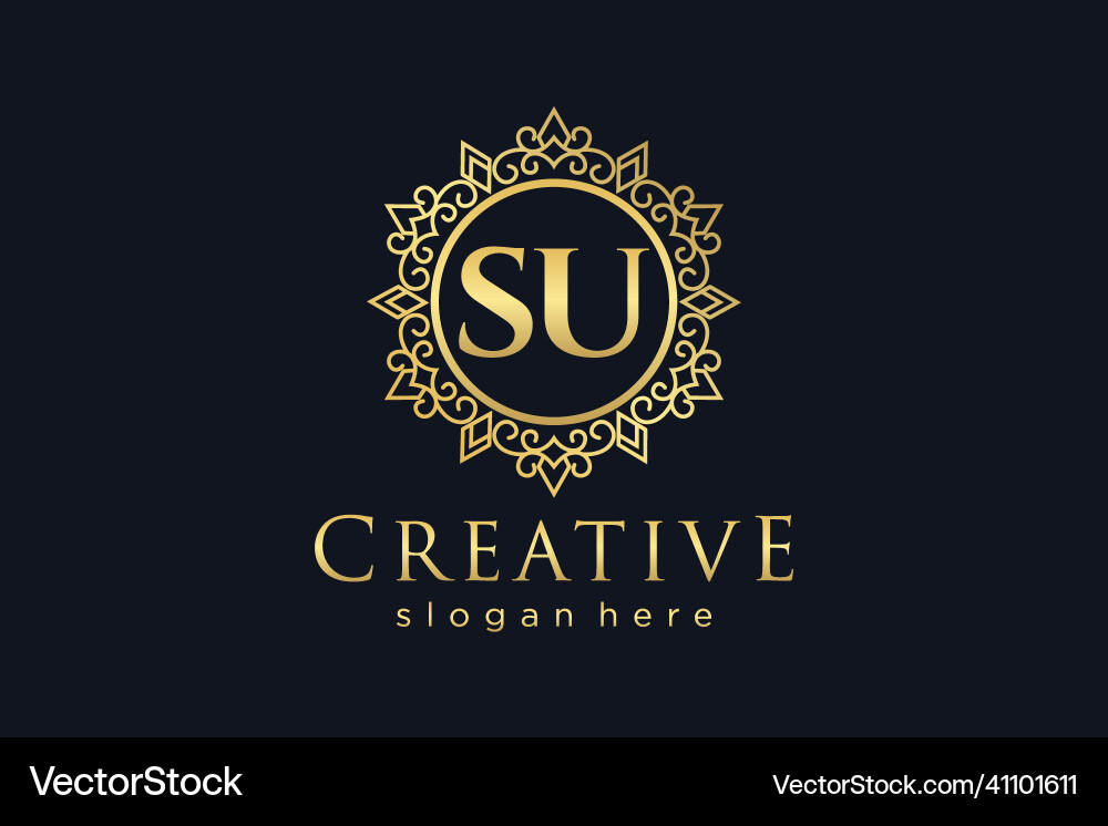 Su initial letter luxury calligraphic feminine Vector Image