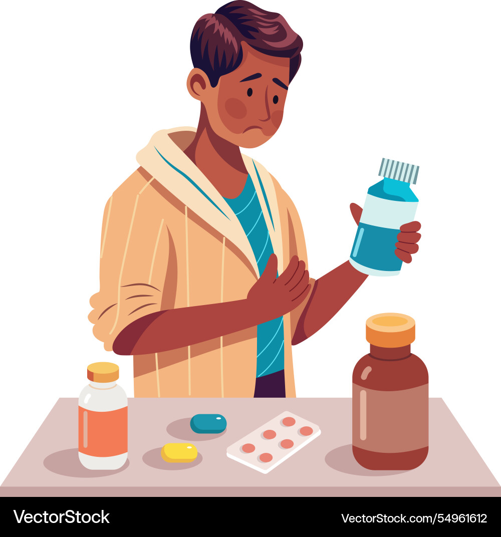 A flat of poor character having no me Royalty Free Vector