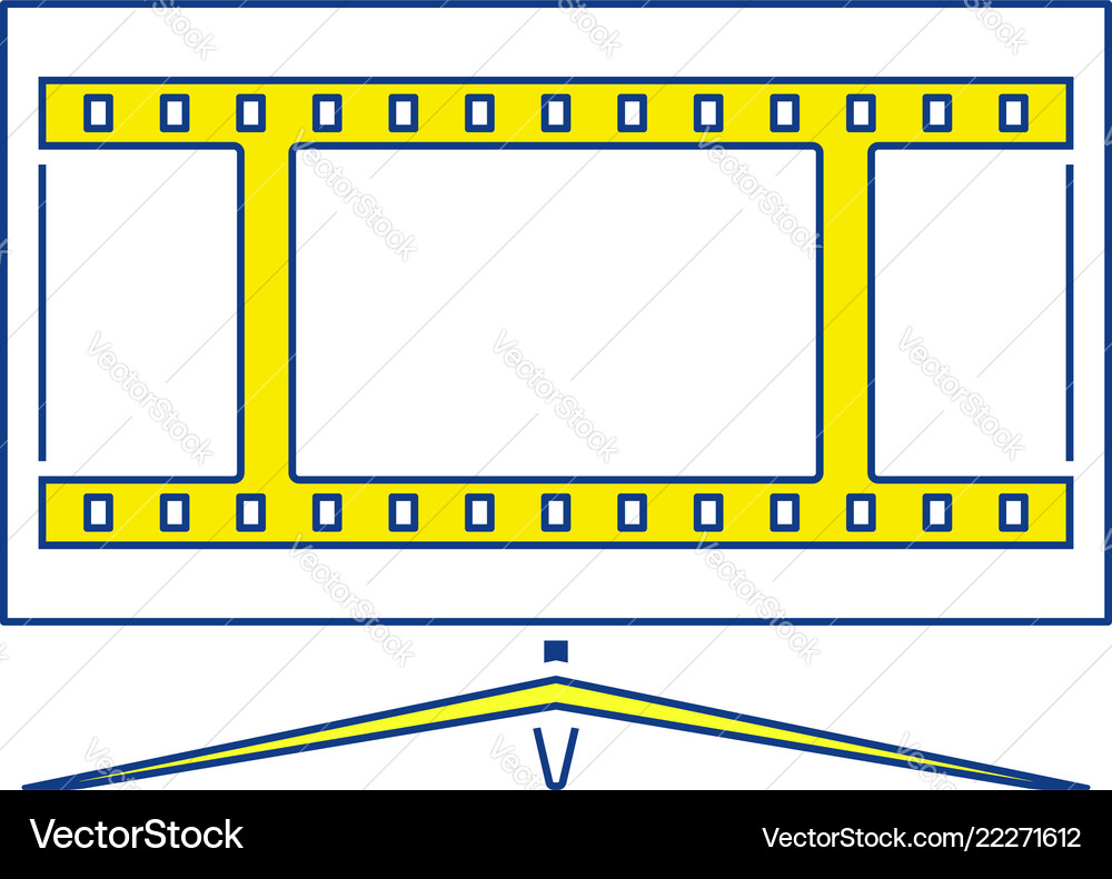 Cinema tv screen icon Royalty Free Vector Image