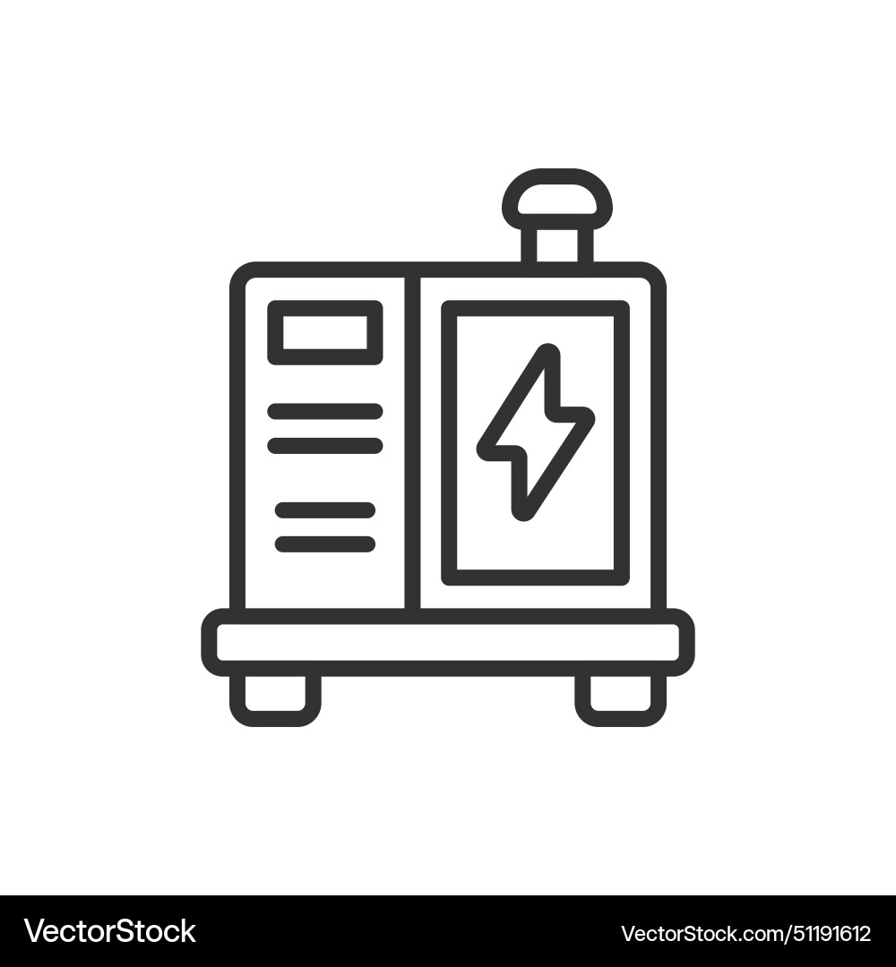 Generator in line design green power Royalty Free Vector