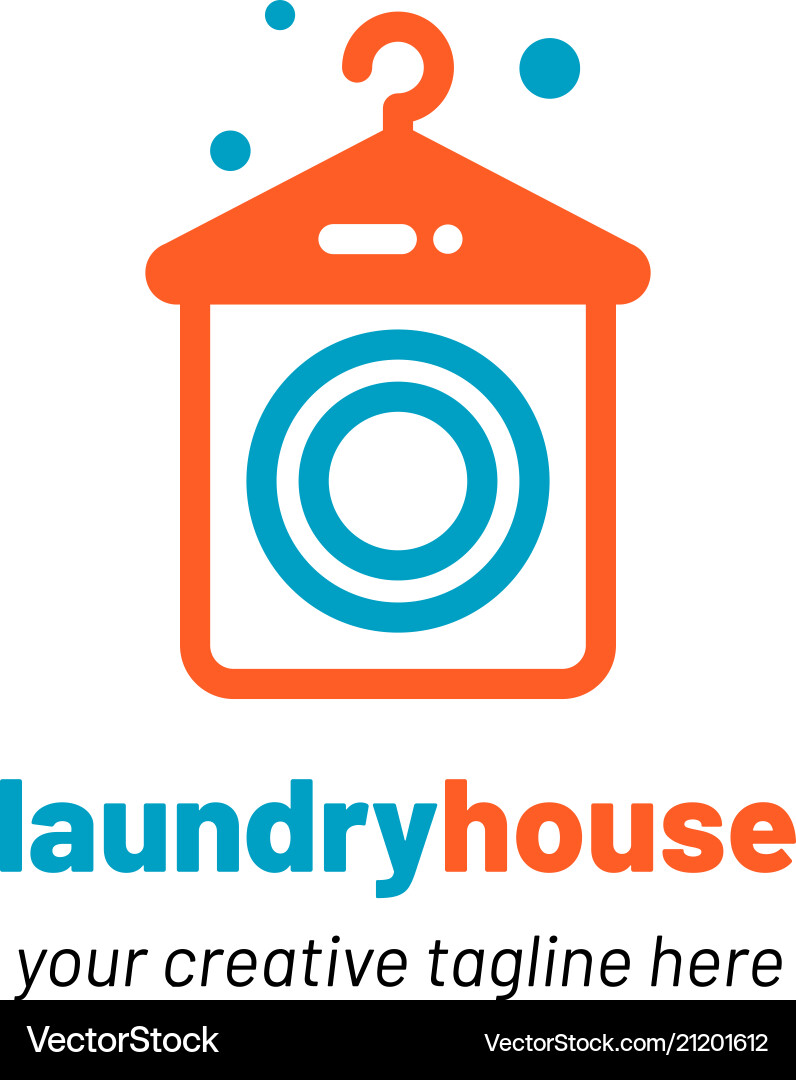 Laundry house logo Royalty Free Vector Image - VectorStock