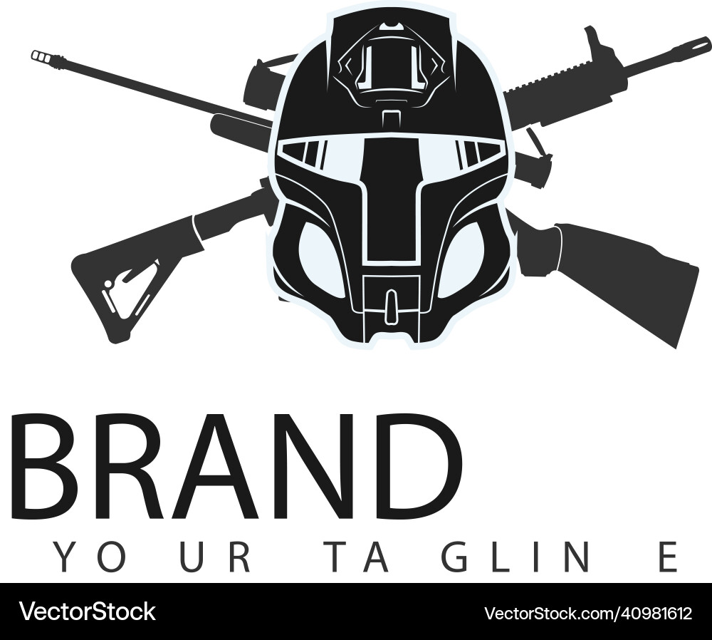 Military Mask & Weapon Logo – Royalty-Free Vector | VectorStock