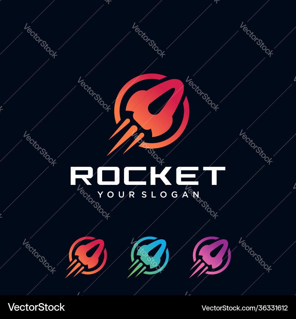 Rocket logo icon template Royalty Free Vector Image