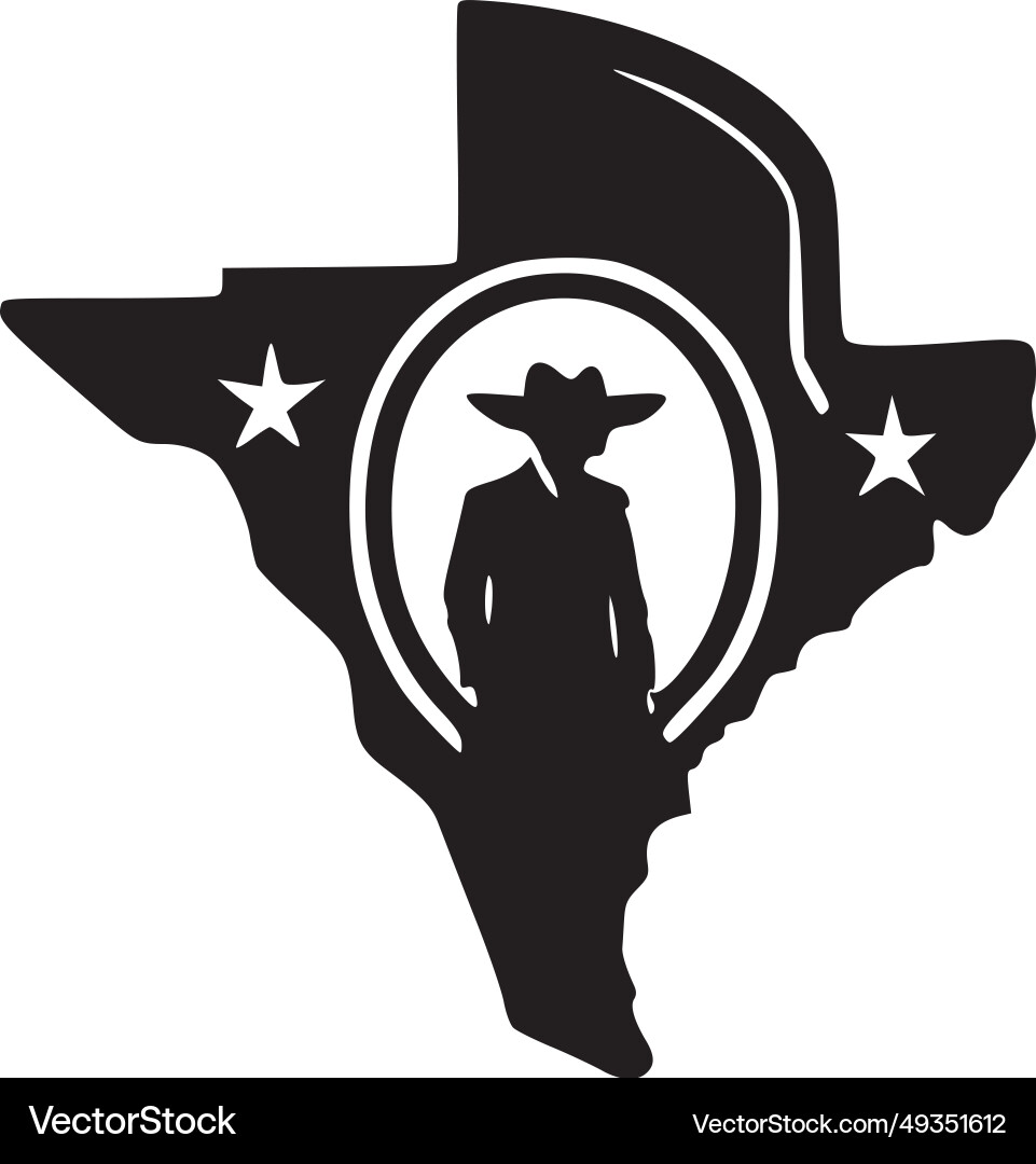 Texas - black and white Royalty Free Vector Image