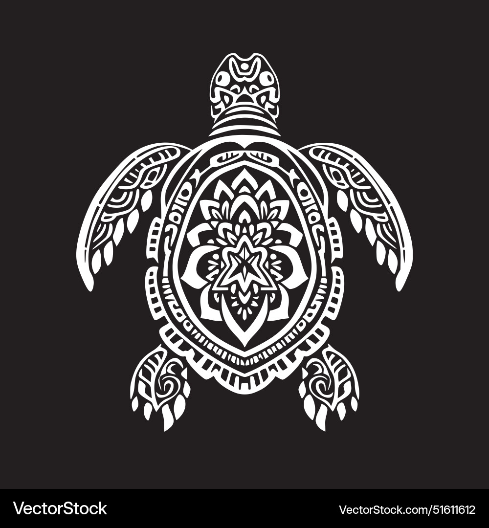 Turtle - black and white Royalty Free Vector Image