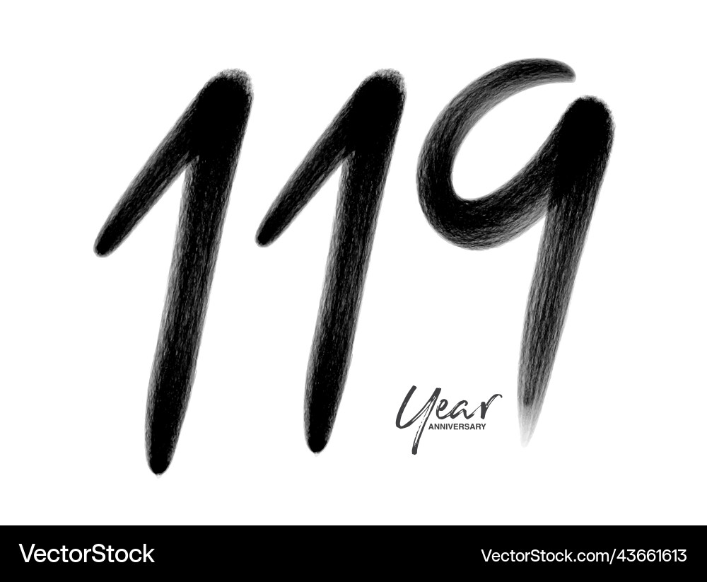 119 number logo design Royalty Free Vector Image