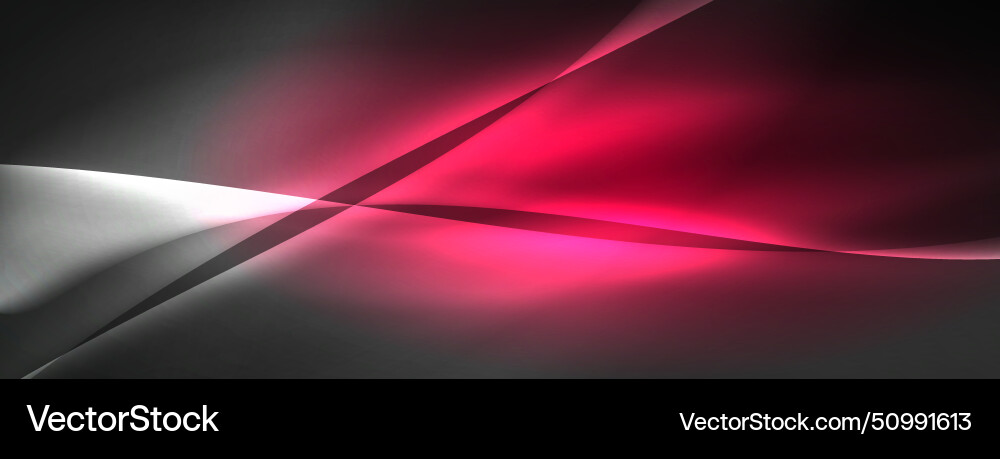 A magenta light shines brightly against dark Vector Image