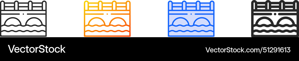 Canal iconthin linear gradient blue stroke Vector Image