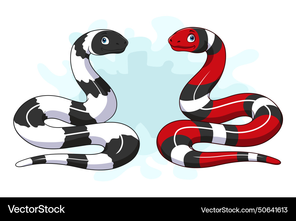 Cartoon king snake isolated on white background Vector Image