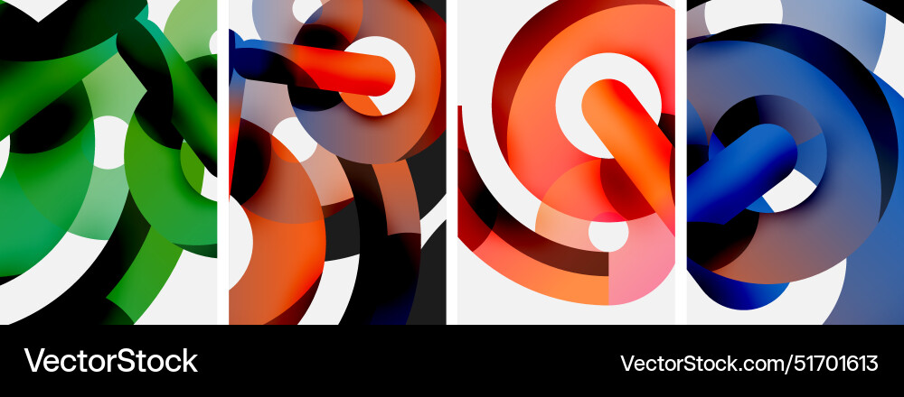 Circle geometric abstract posters Royalty Free Vector Image