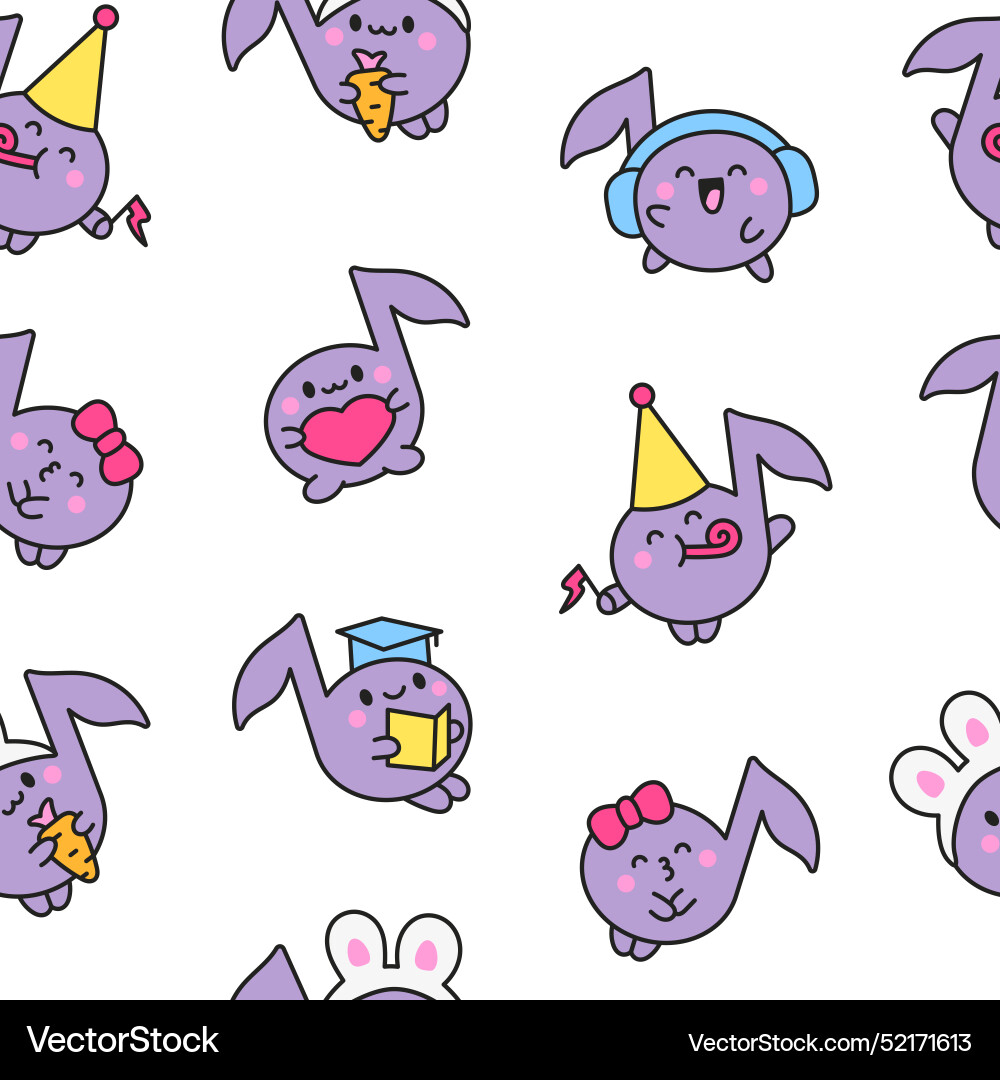 Cute little music note seamless pattern Royalty Free Vector