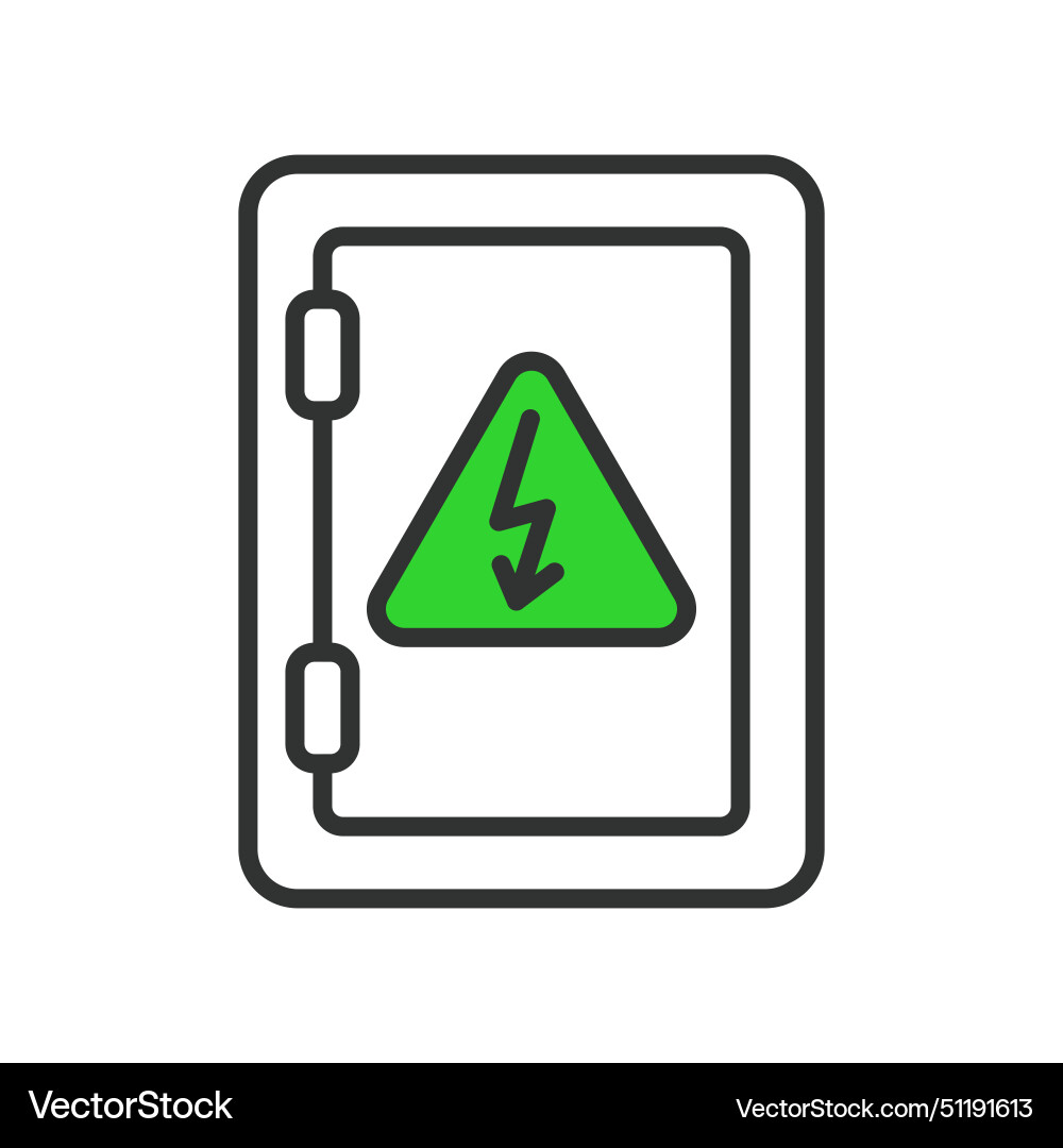 Fuse box in line design green electrical Vector Image